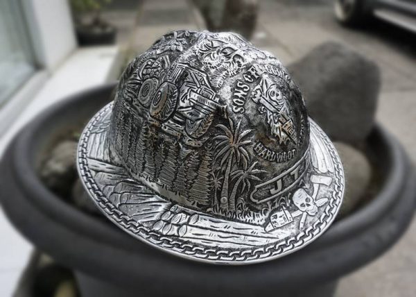 Custom Hand Carved Hard Hat