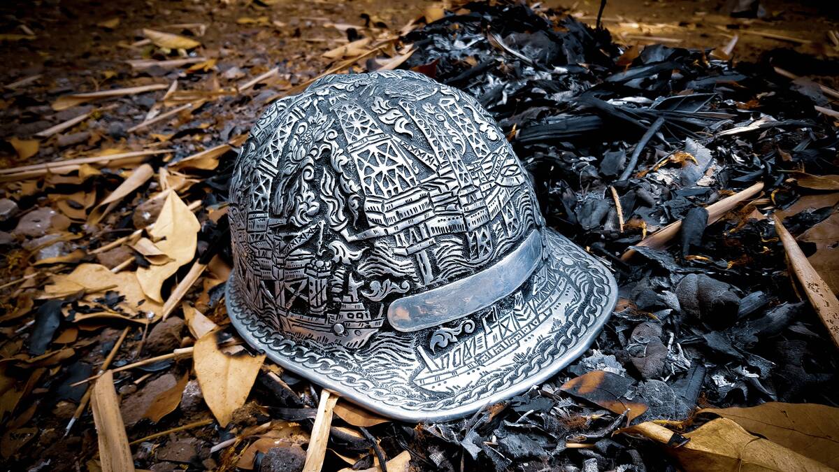 Custom Hand Carved Hard Hat